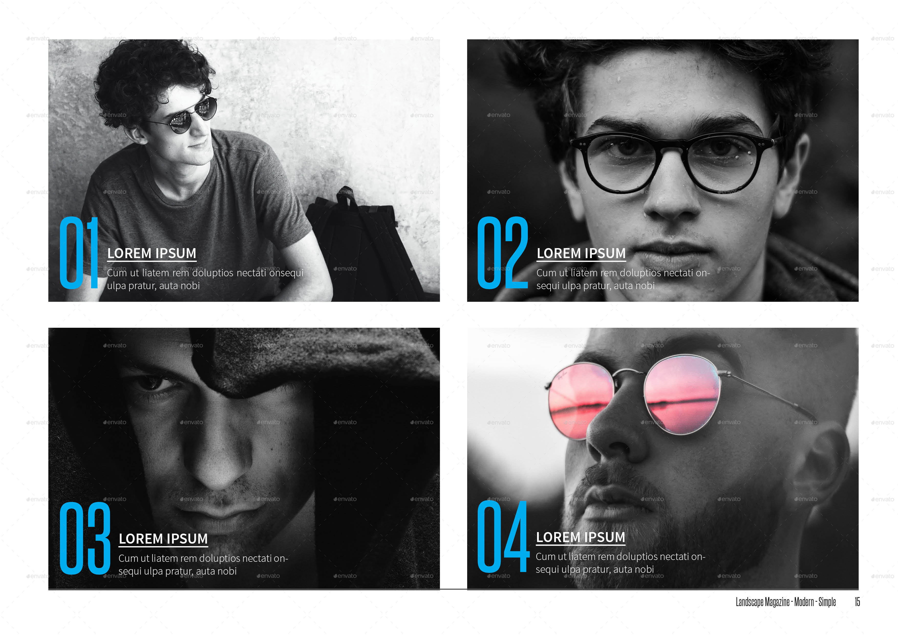 Landscape Monochrome Magazine Template, Print Templates | GraphicRiver