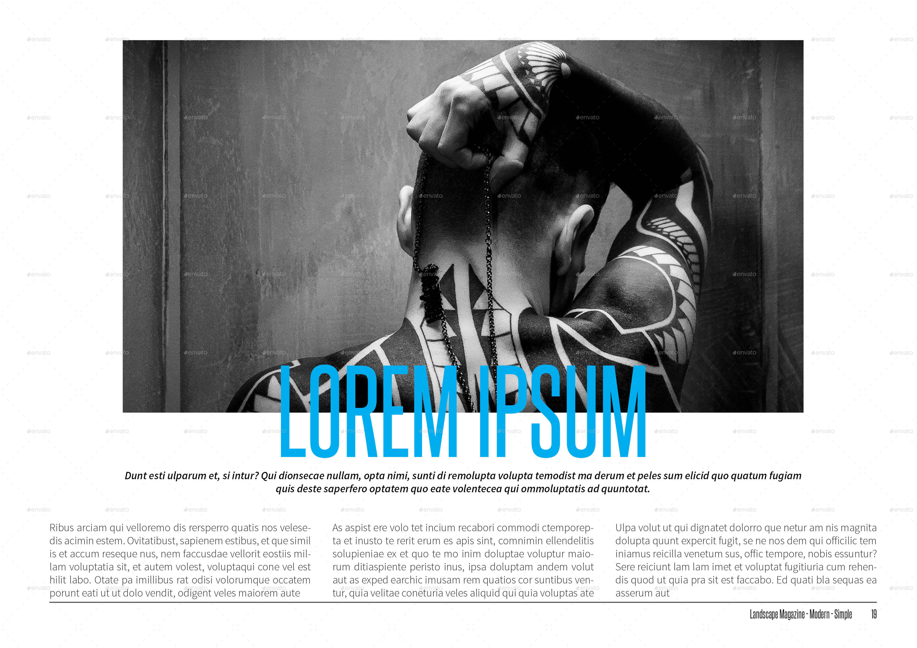 Landscape Monochrome Magazine Template, Print Templates | GraphicRiver