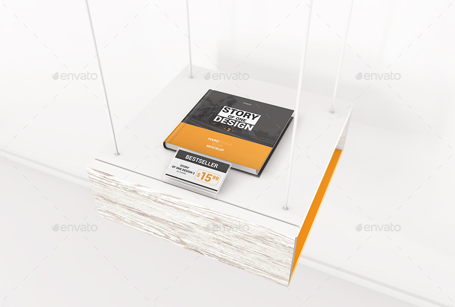 Square Hardcover Book With Price Tag Mockups, Graphics | GraphicRiver
