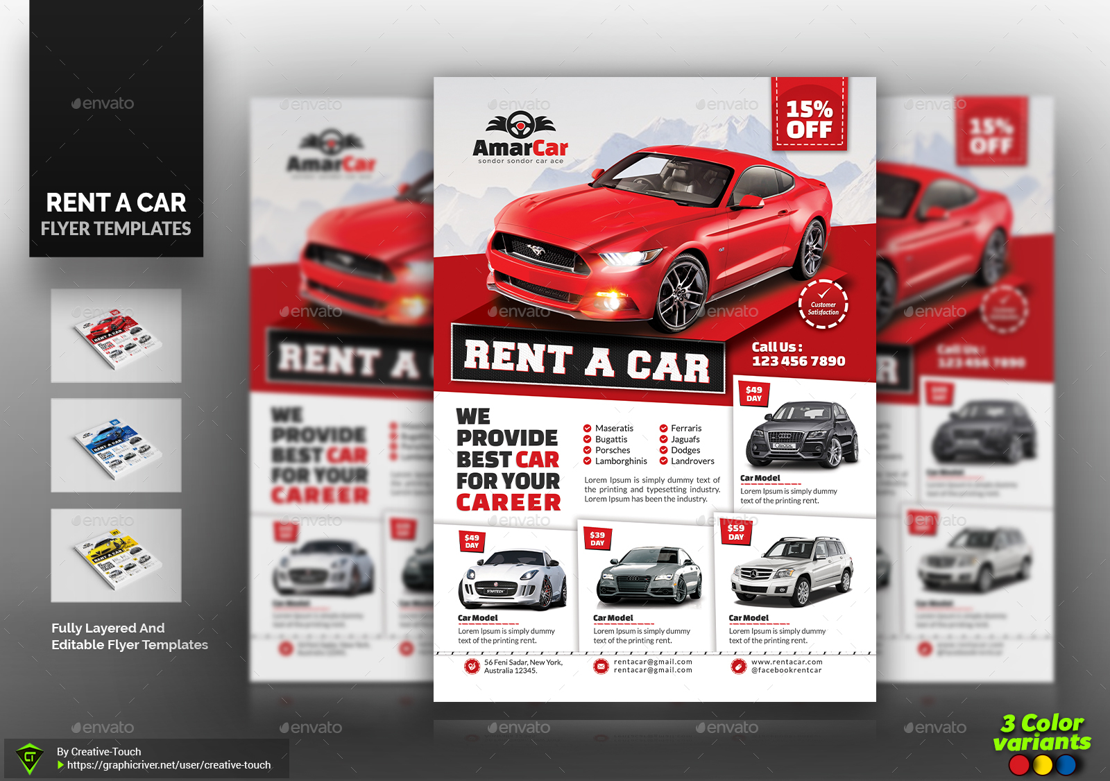 Rent a Car Flyer Bundle, Print Templates | GraphicRiver