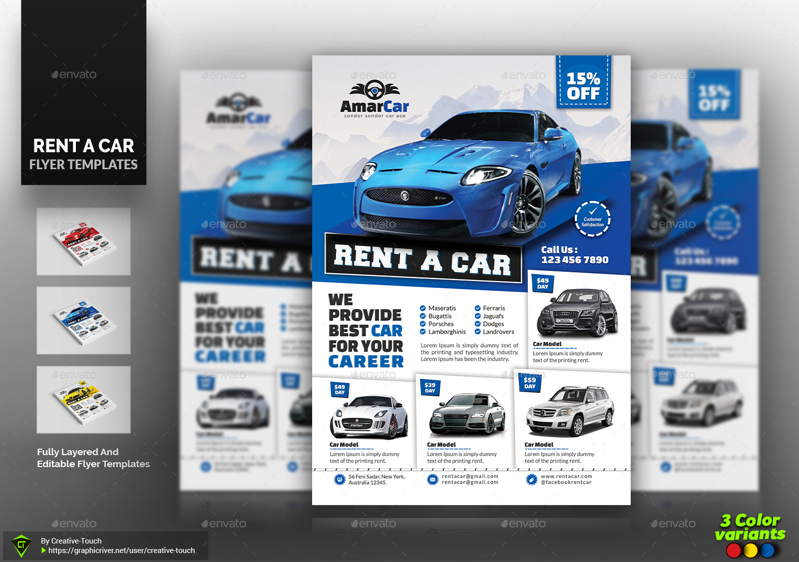 Rent a Car Flyer Bundle, Print Templates | GraphicRiver