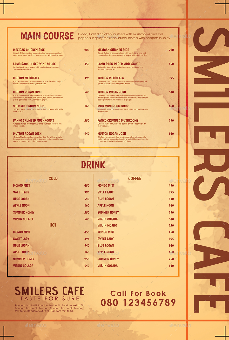 Cafe Menu Card, Print Templates | GraphicRiver