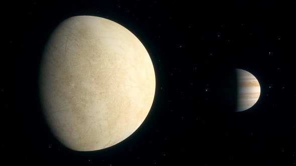 Space Background - Europa Moon and Jupiter, Motion Graphics | VideoHive