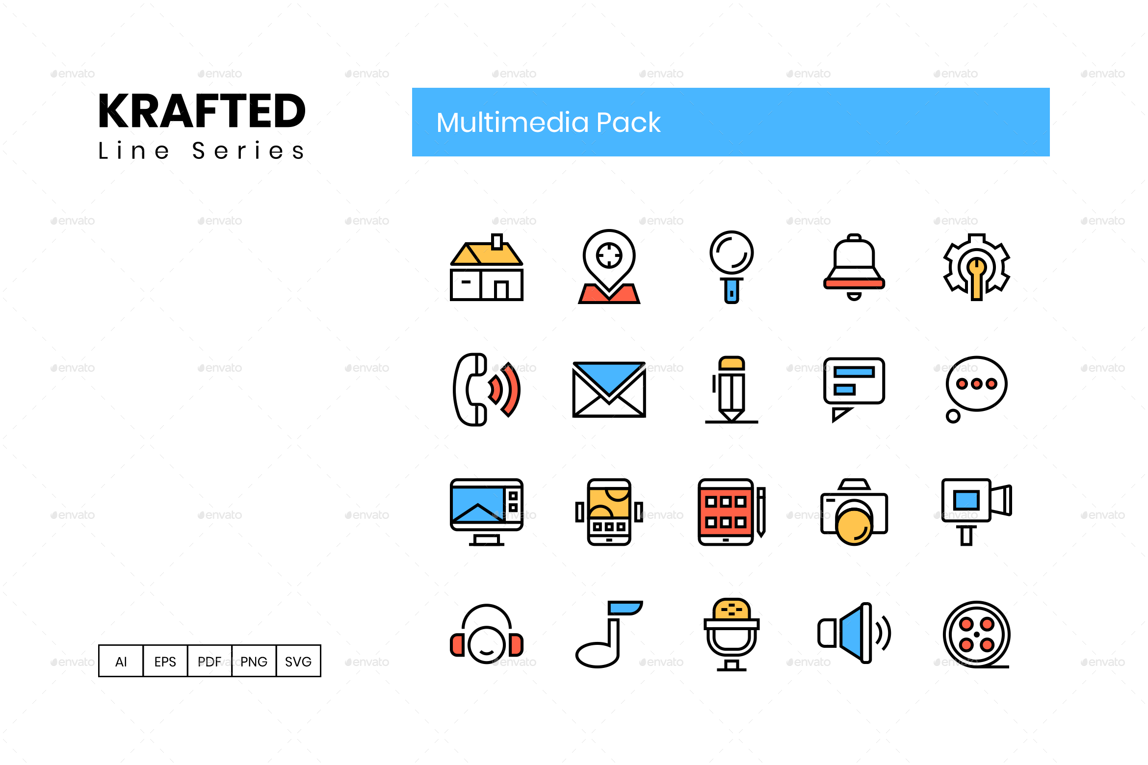 Multimedia Icons, Icons | GraphicRiver