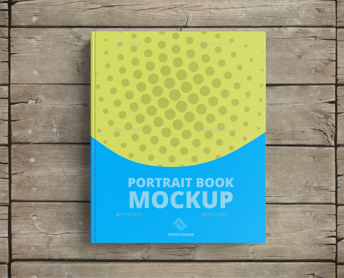 Portrait Hard Cover Book Mockup, Graphics | GraphicRiver