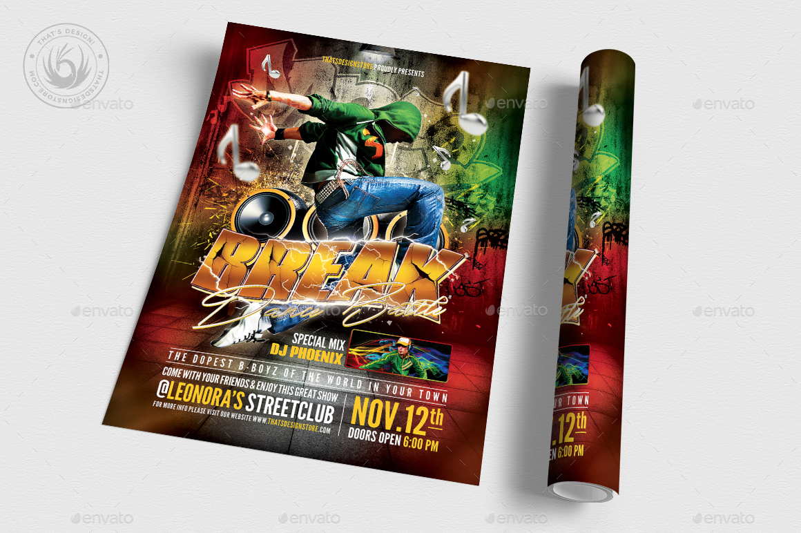 BreakDance Battle Flyer Template V2, Print Templates | GraphicRiver