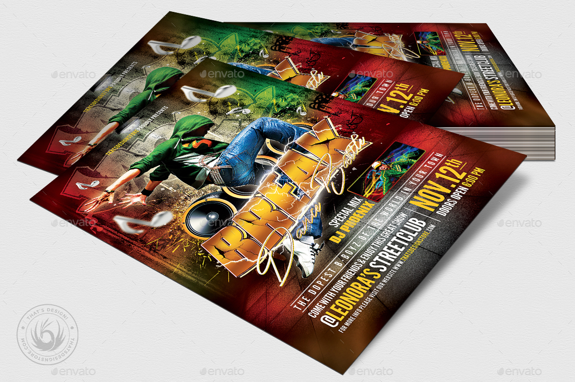 BreakDance Battle Flyer Template V2, Print Templates | GraphicRiver