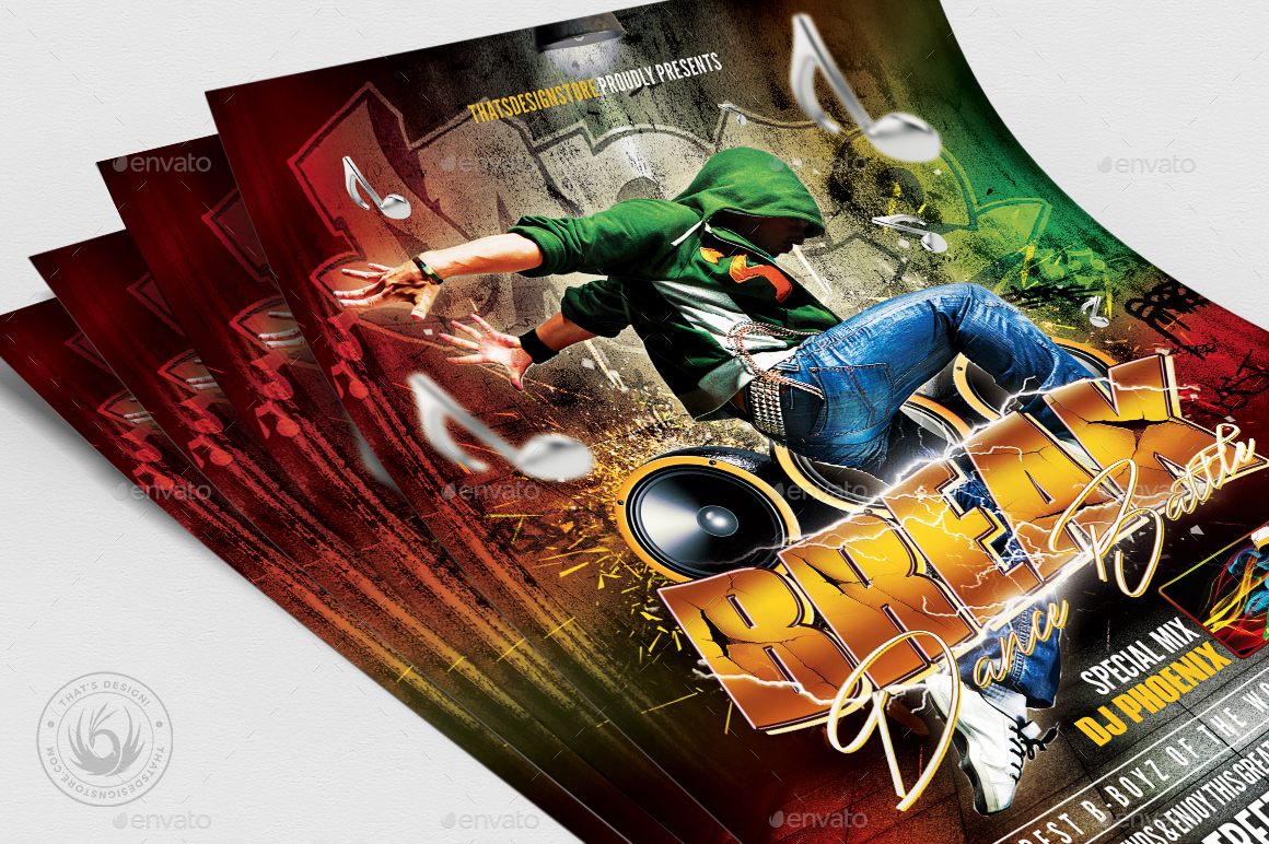 BreakDance Battle Flyer Template V2, Print Templates | GraphicRiver