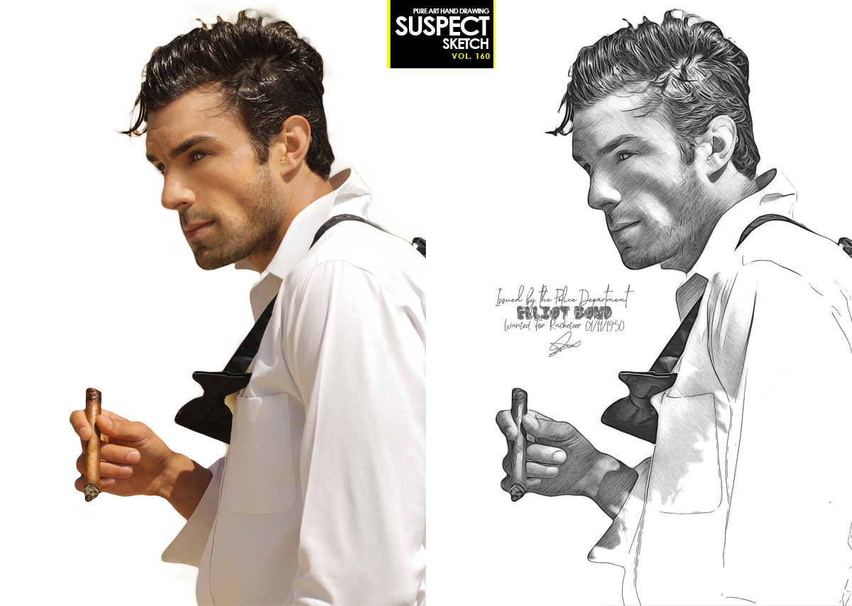 Pure Art Hand Drawing 160 – Suspect Sketch, Add-ons | GraphicRiver
