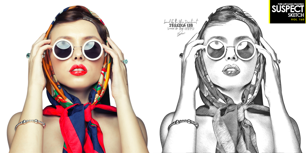 Pure Art Hand Drawing 160 – Suspect Sketch, Add-ons | GraphicRiver