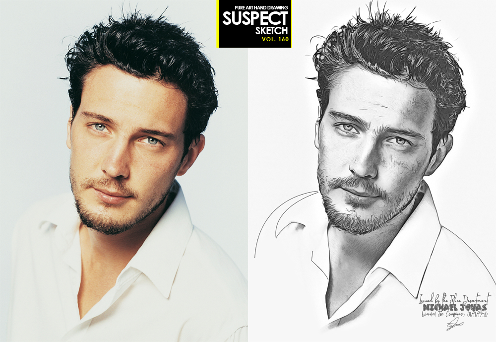 Pure Art Hand Drawing 160 – Suspect Sketch, Add-ons | GraphicRiver