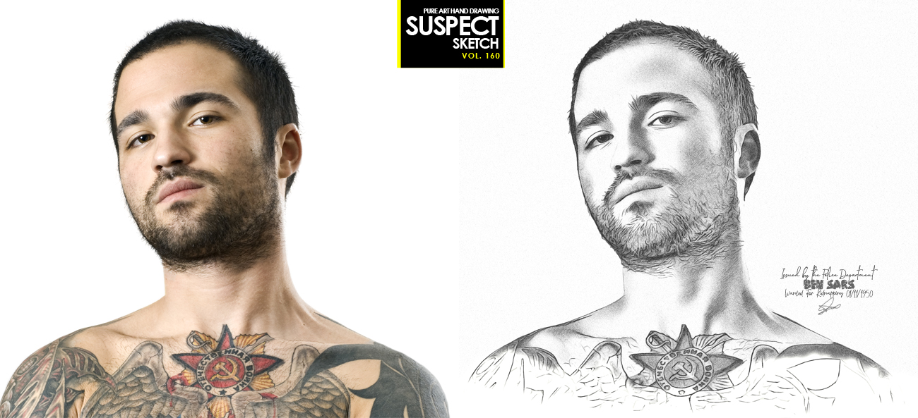 Pure Art Hand Drawing 160 – Suspect Sketch, Add-ons | GraphicRiver