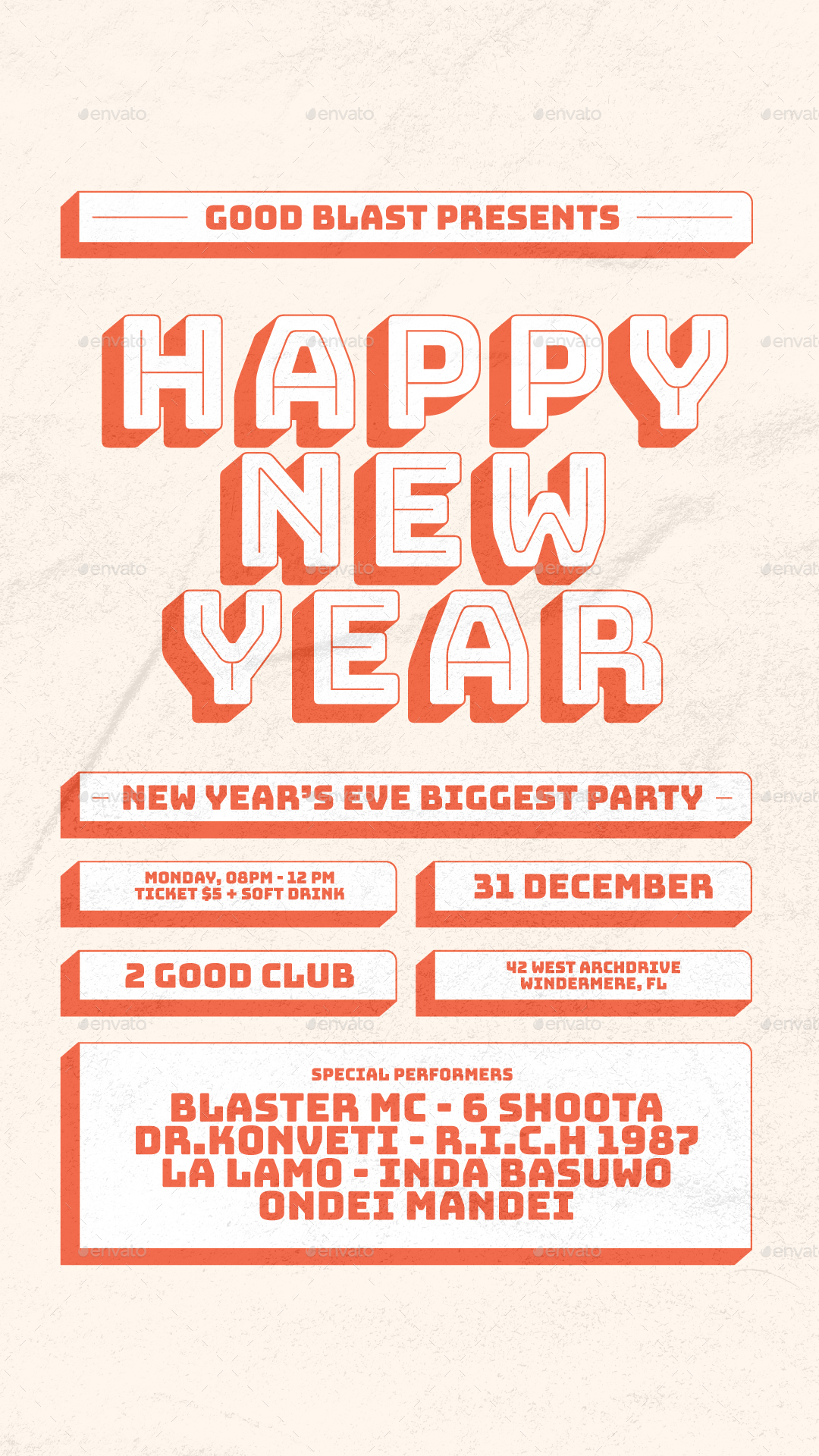 Retro New Year Flyer Set, Print Templates | GraphicRiver