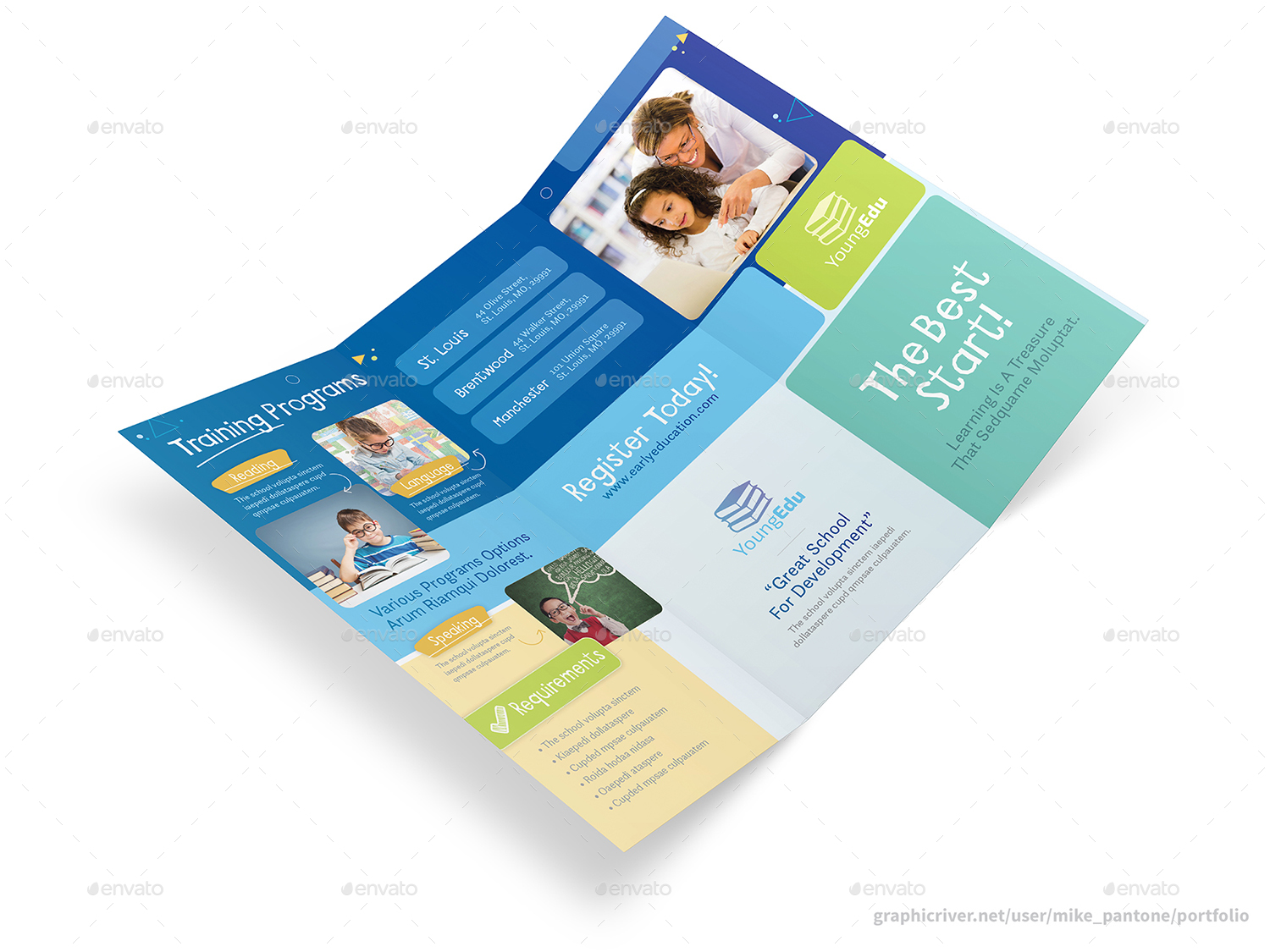 Early Education Trifold Brochure by Mike_pantone | GraphicRiver