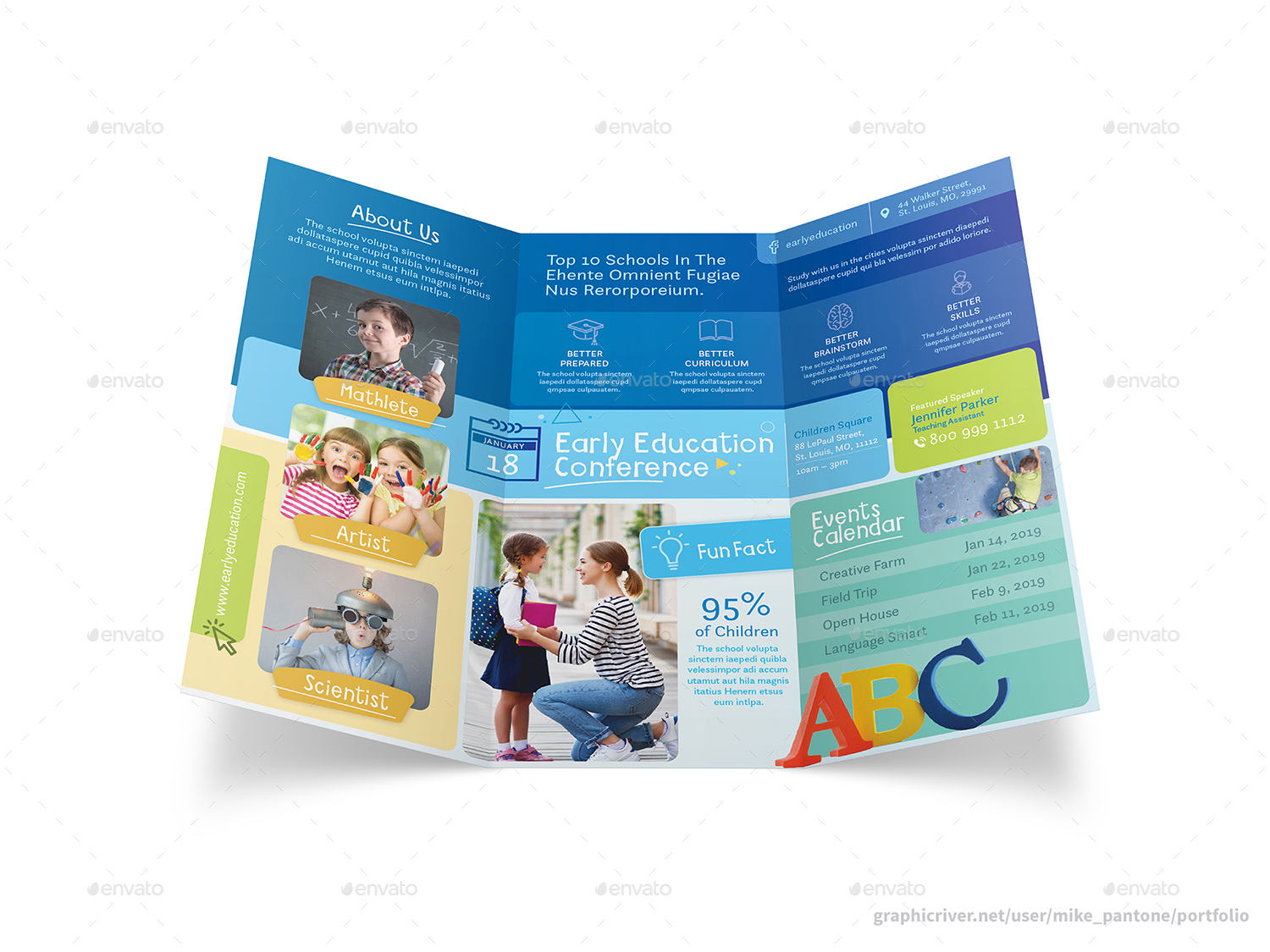 Early Education Trifold Brochure by Mike_pantone | GraphicRiver