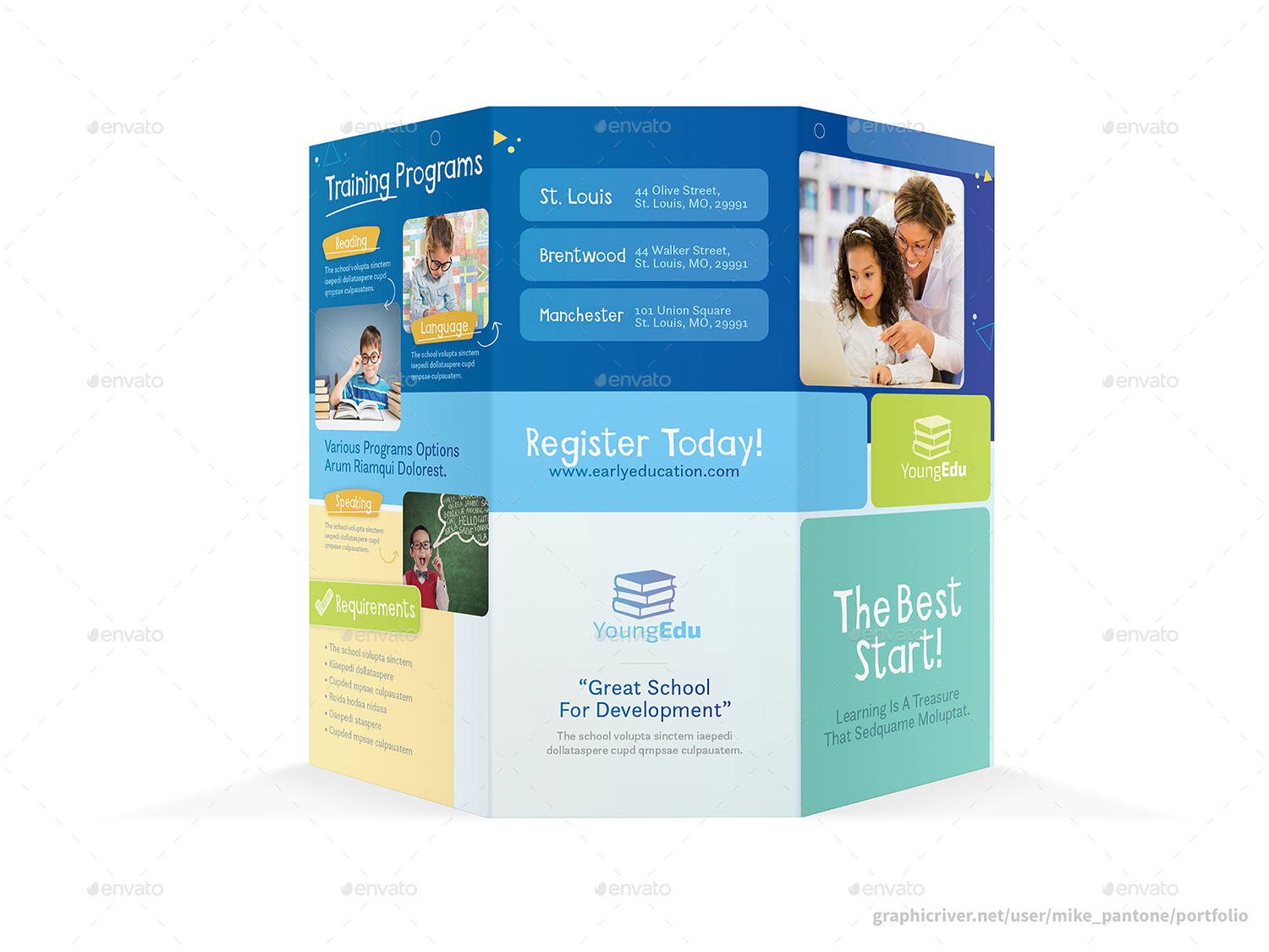 Early Education Trifold Brochure by Mike_pantone | GraphicRiver