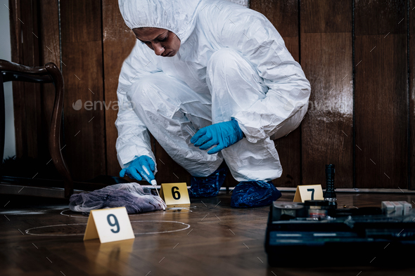 Forensic Expert searching for clues Stock Photo by microgen | PhotoDune