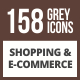 159 Shopping & E-Commerce Flat Greyscale Icons, Icons | GraphicRiver