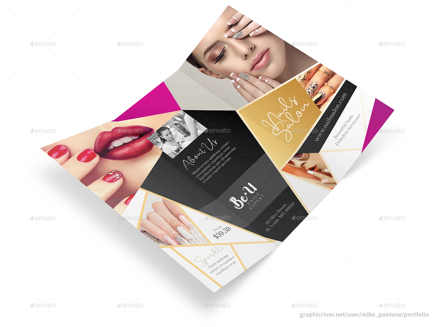 Nails Salon Trifold Brochure 2, Print Templates | GraphicRiver