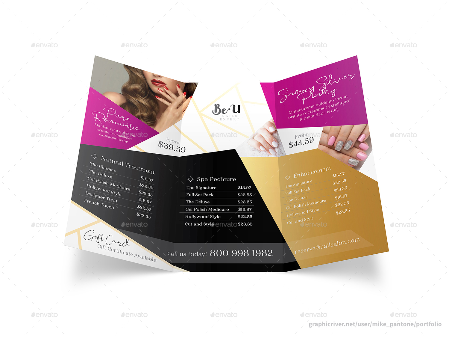 Nails Salon Trifold Brochure 2, Print Templates | GraphicRiver