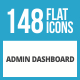148 Admin Dashboard Flat Long Shadow Icons, Icons | GraphicRiver