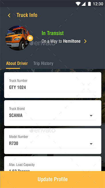 2 App UI Kit| Truck Tracking App UI| Truck App UI| Truck Driver app UI ...