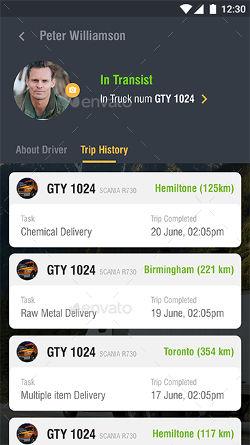 2 App UI Kit| Truck Tracking App UI| Truck App UI| Truck Driver app UI ...