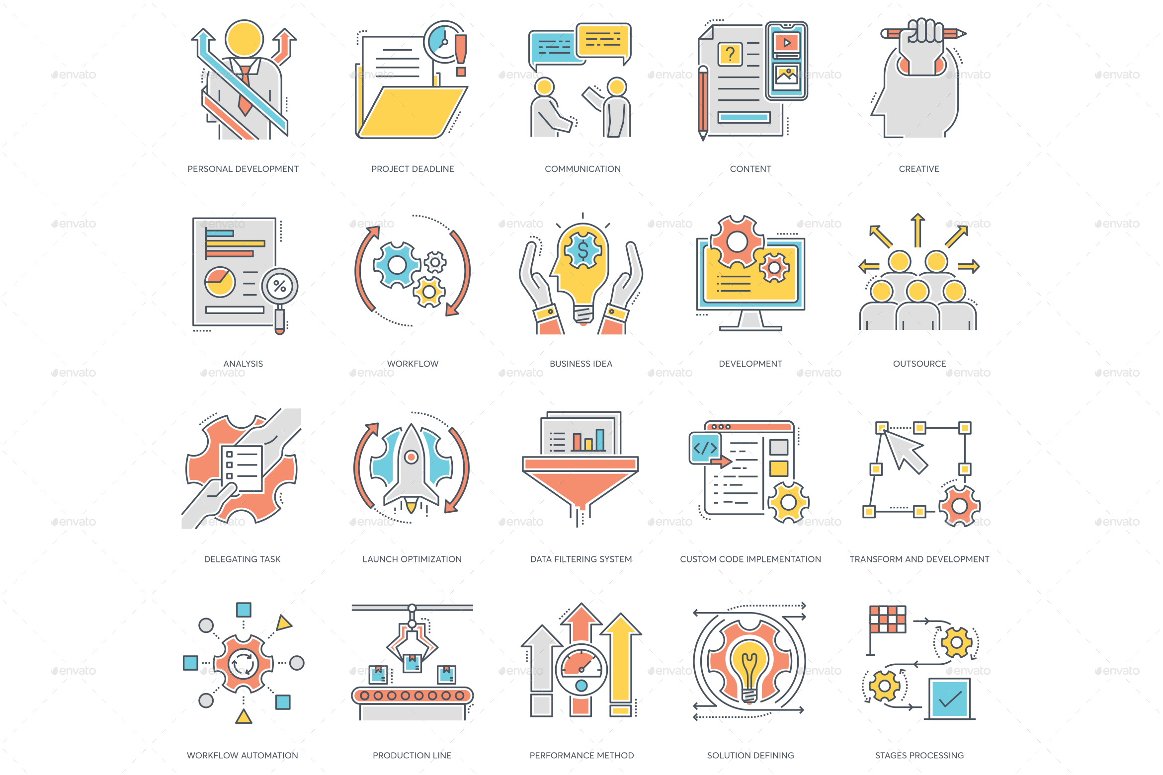 Project Management Icons, Icons | GraphicRiver