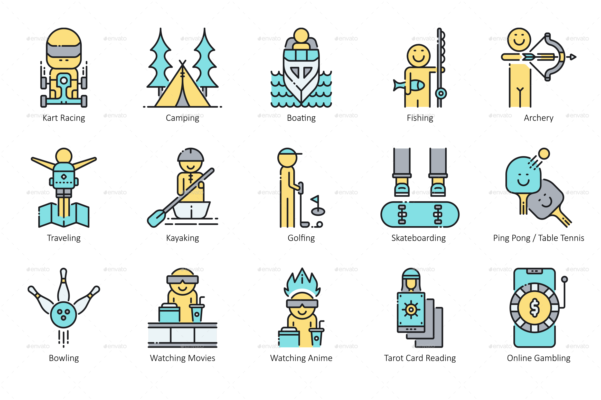 Hobby Icons, Icons | GraphicRiver