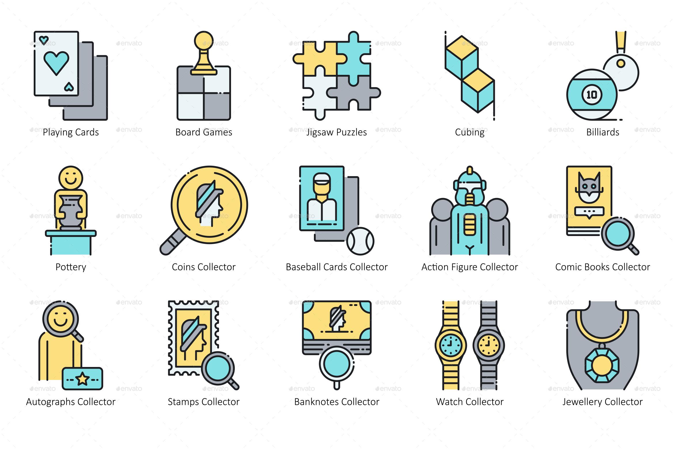 Hobby Icons, Icons | GraphicRiver