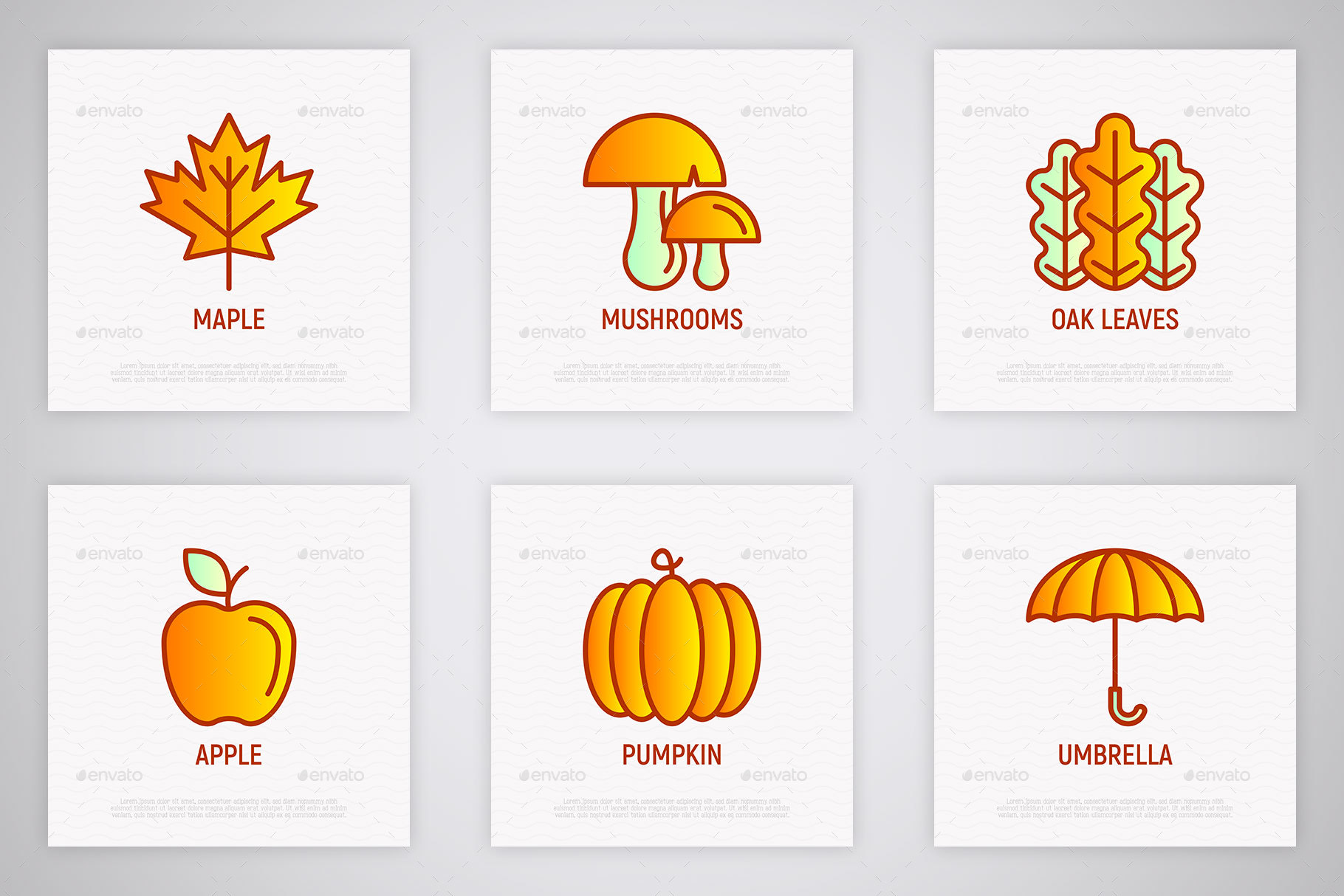 Autumn | 16 Thin Line Icons Set, Icons | GraphicRiver