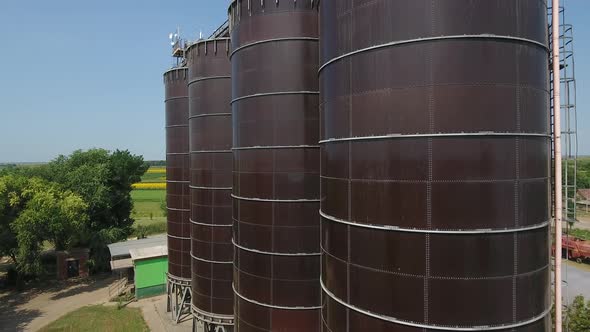 Grain Silo And Farmland Landscape, Stock Footage | VideoHive