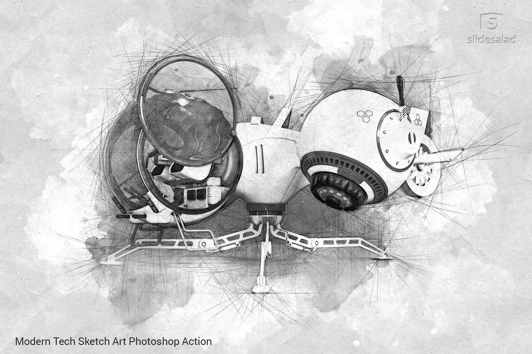 Modern Tech Sketch Art Photoshop Action, Add-ons | GraphicRiver