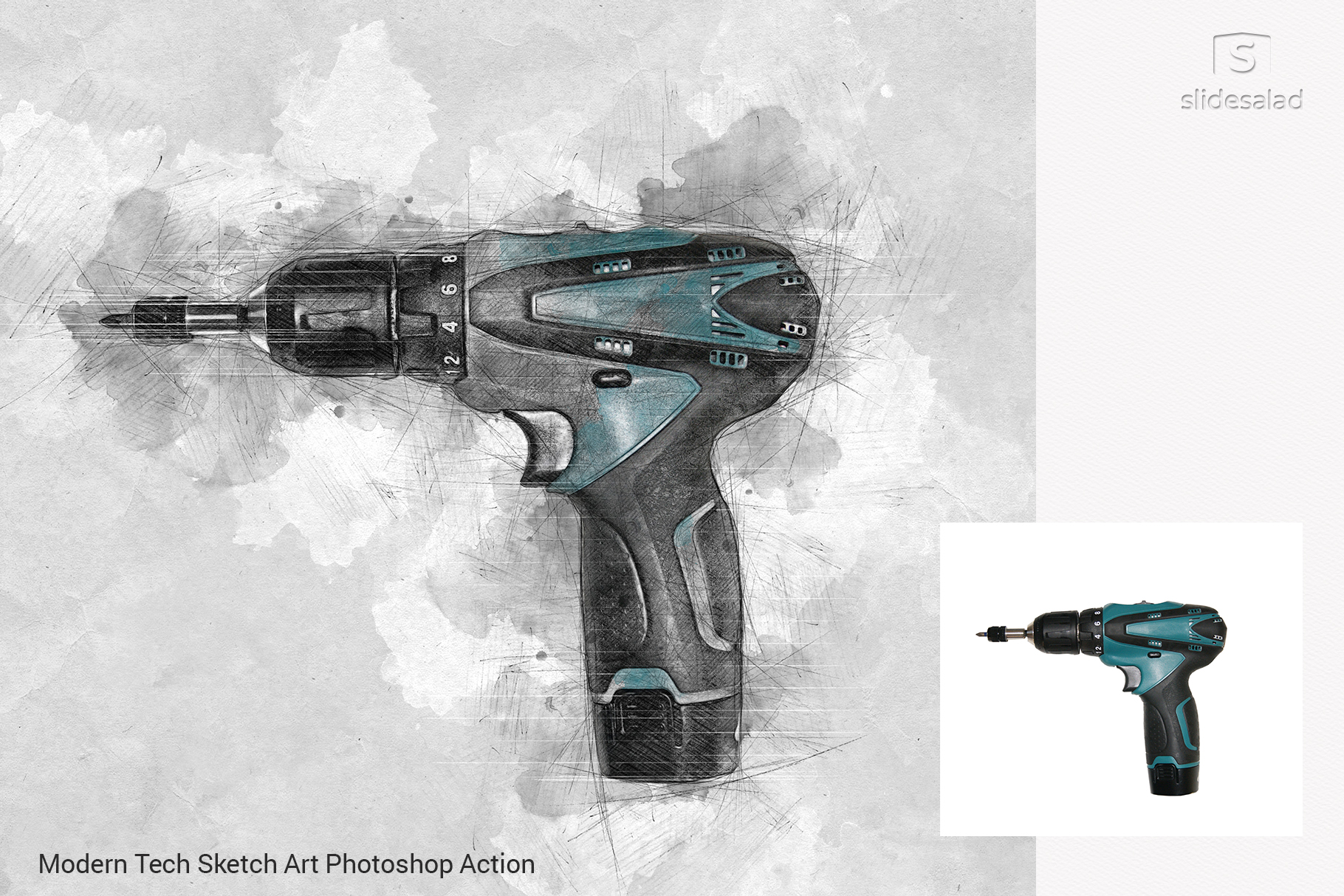 Modern Tech Sketch Art Photoshop Action, Add-ons | GraphicRiver