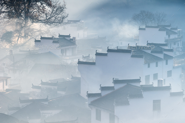 beautiful shicheng village closeup in autumn Stock Photo by chuyu2014
