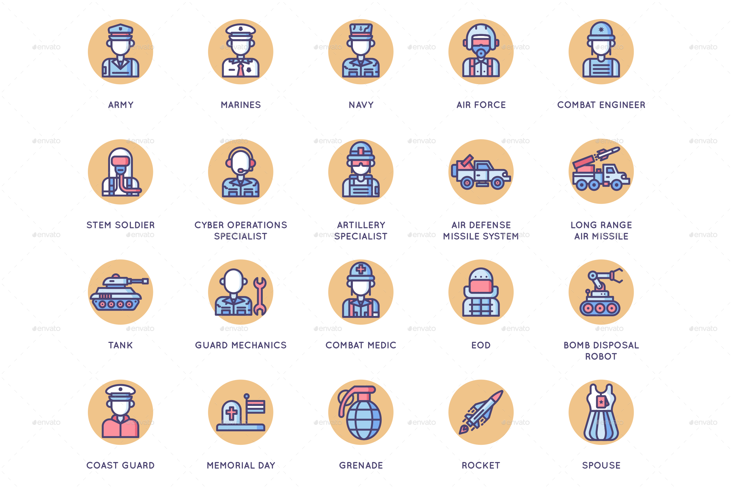 Military Icons, Icons | GraphicRiver