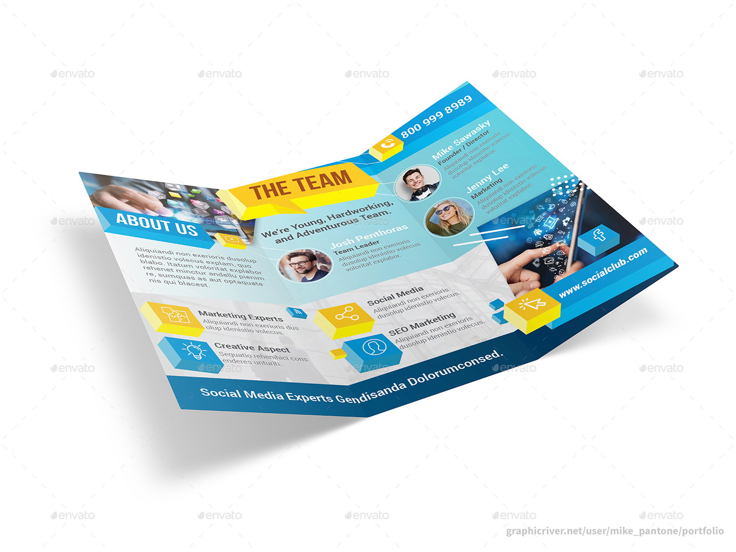 Social Media Company Trifold Brochure, Print Templates | GraphicRiver