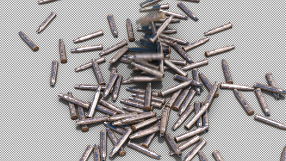 Shell Casings Falling Down with Alpha Matte, Motion Graphics | VideoHive
