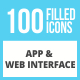 100 App & Web Interface Filled Low Poly Icons, Icons | GraphicRiver