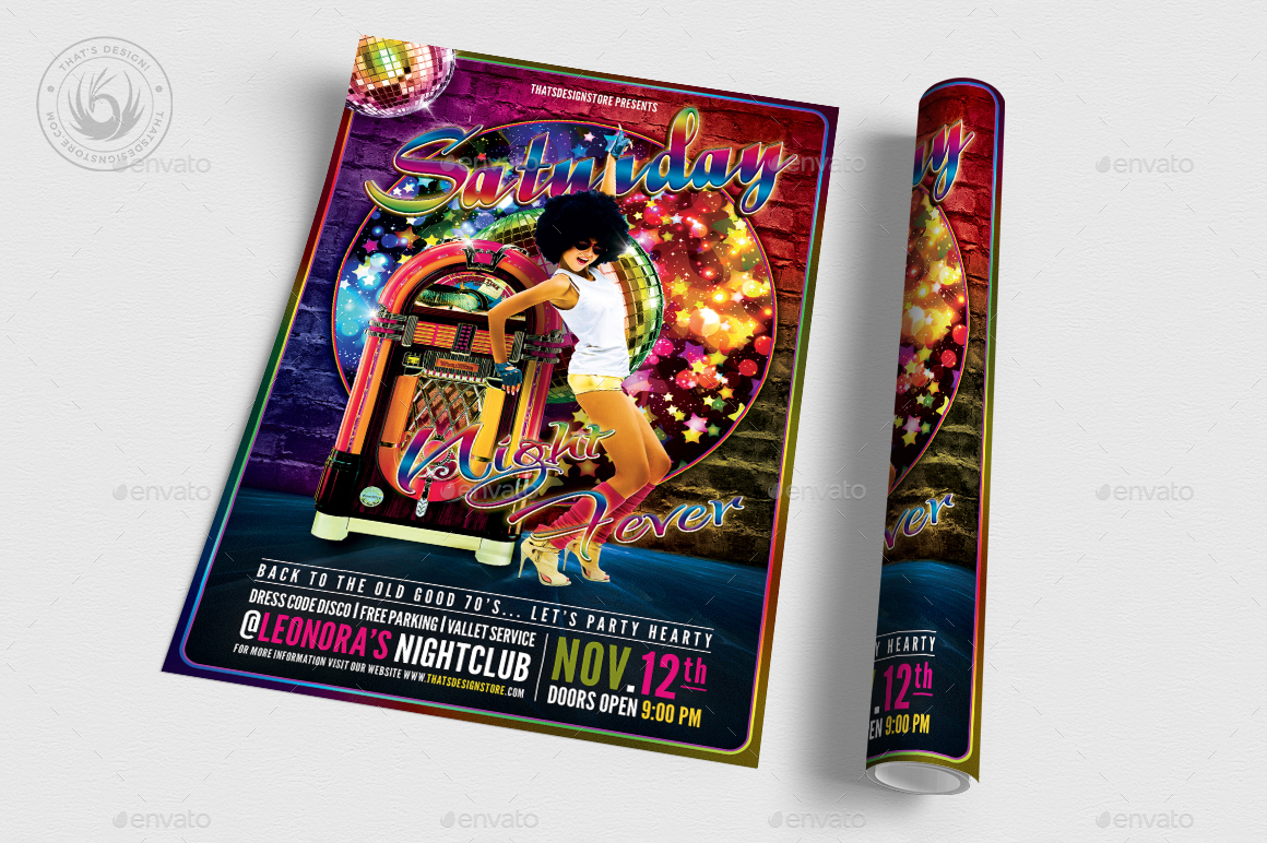 Saturday Night Fever Flyer Template, Print Templates | GraphicRiver