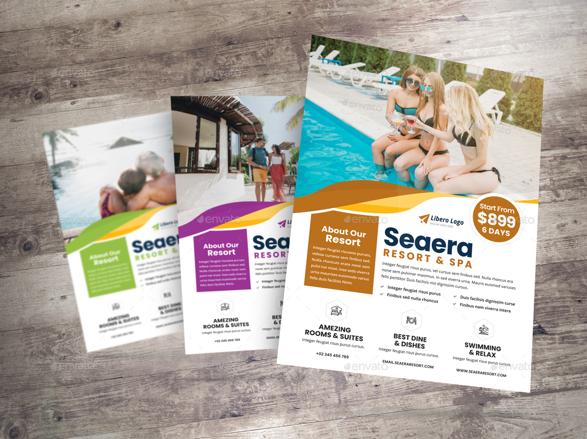 Travel Resort Flyer Design v1, Print Templates | GraphicRiver