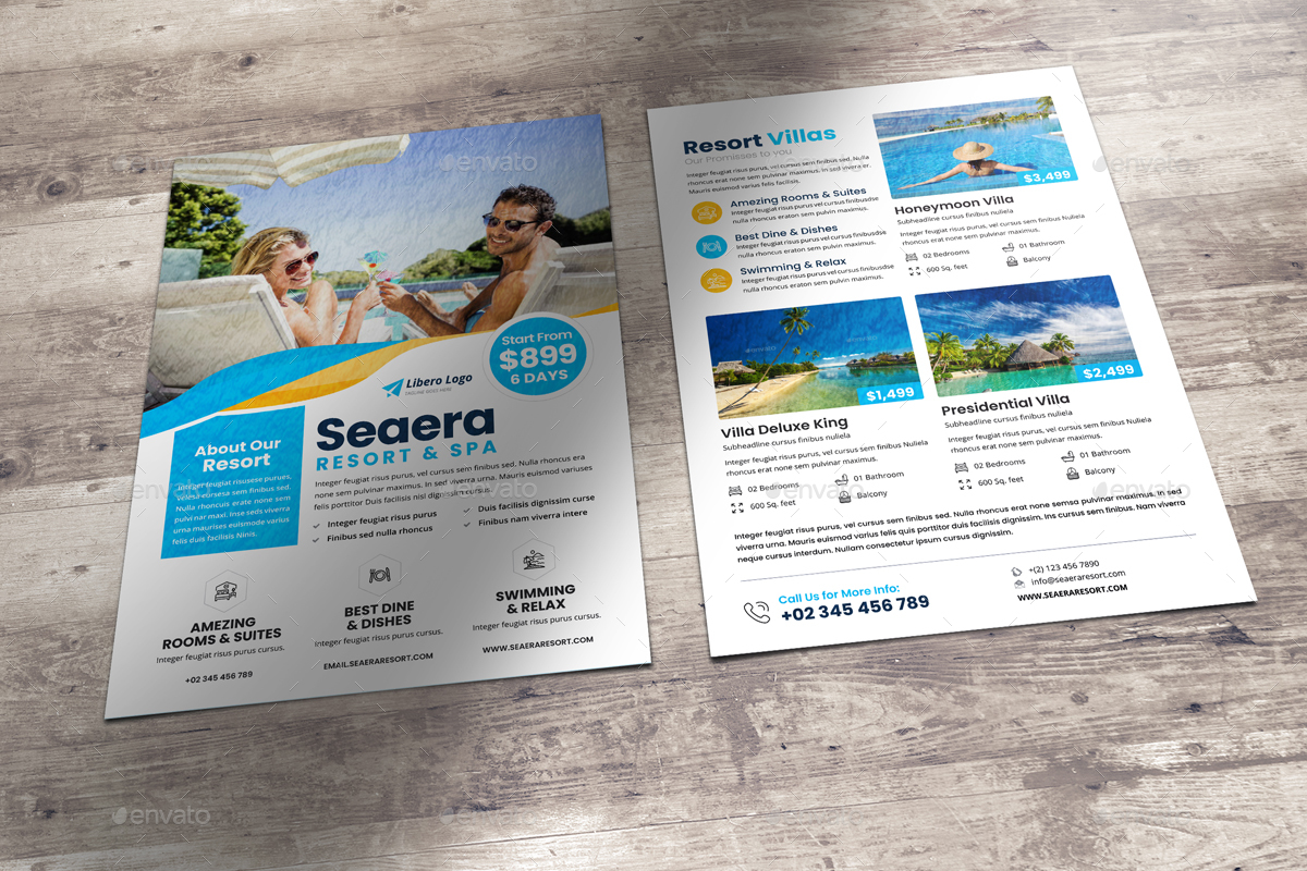 Travel Resort Flyer Design v1, Print Templates | GraphicRiver