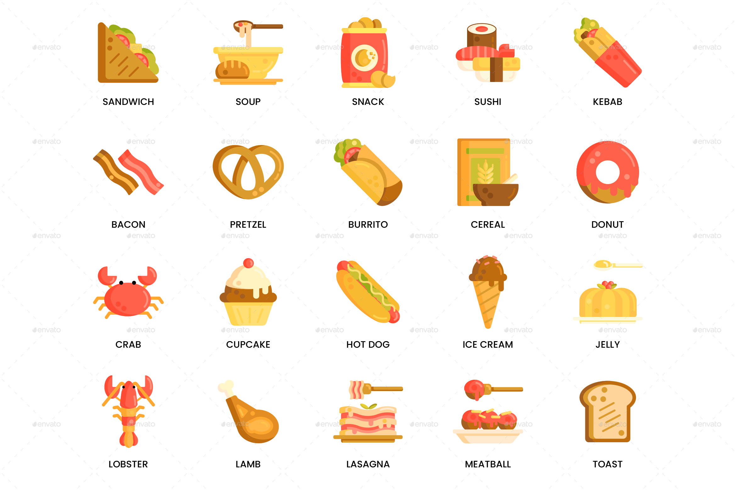 Food Icons, Icons | GraphicRiver