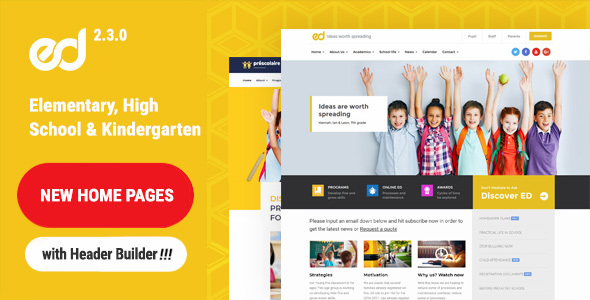 Ed School: Education, Elementary-High School WordPress Theme by Aislin
