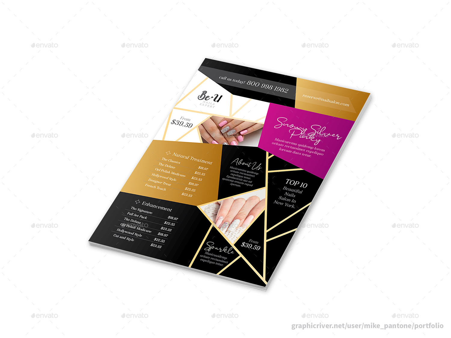 Nails Salon Flyers 2 – 4 Options, Print Templates | GraphicRiver