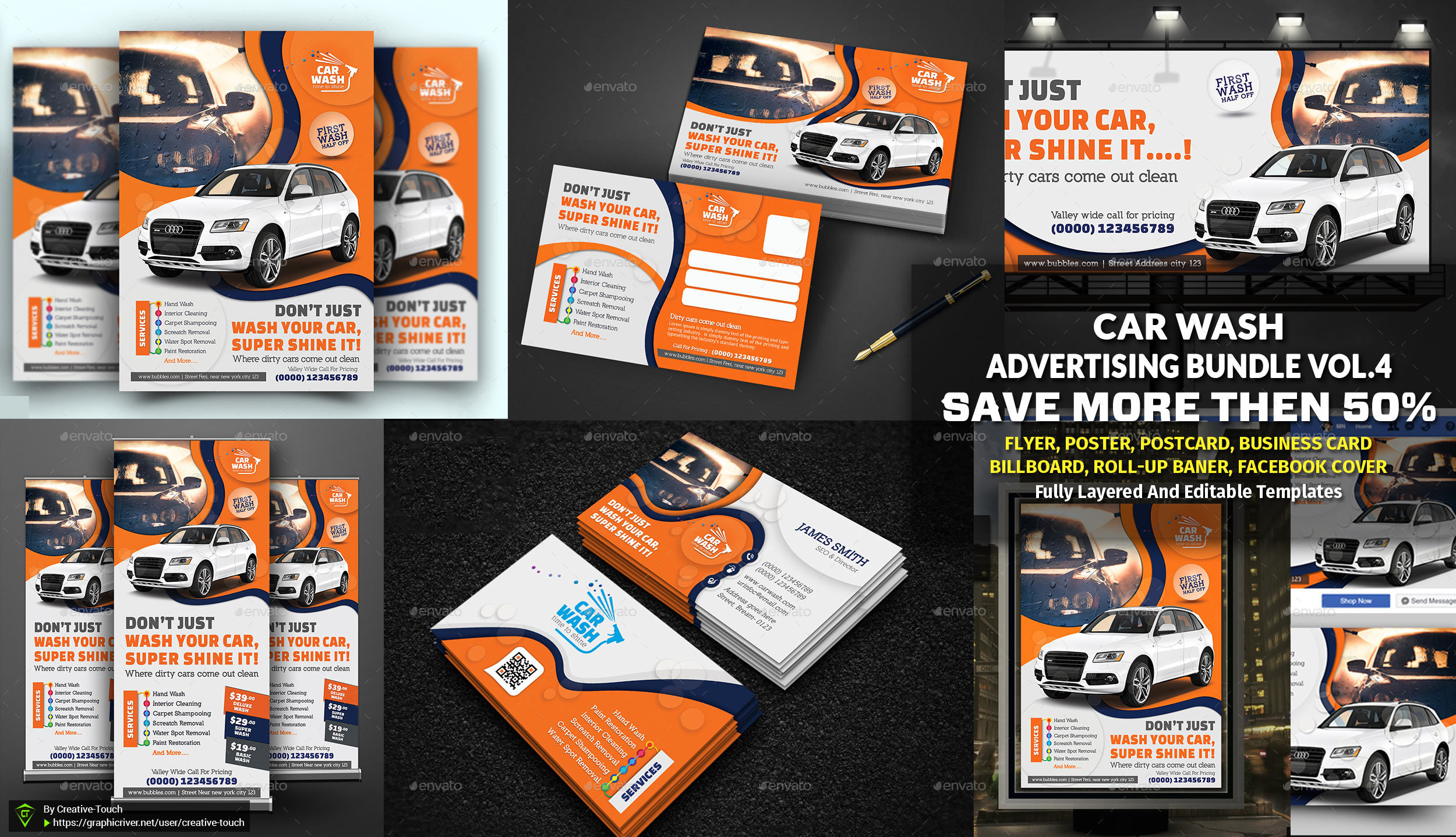 Car Wash Advertising Bundle Vol. 4, Print Templates | GraphicRiver