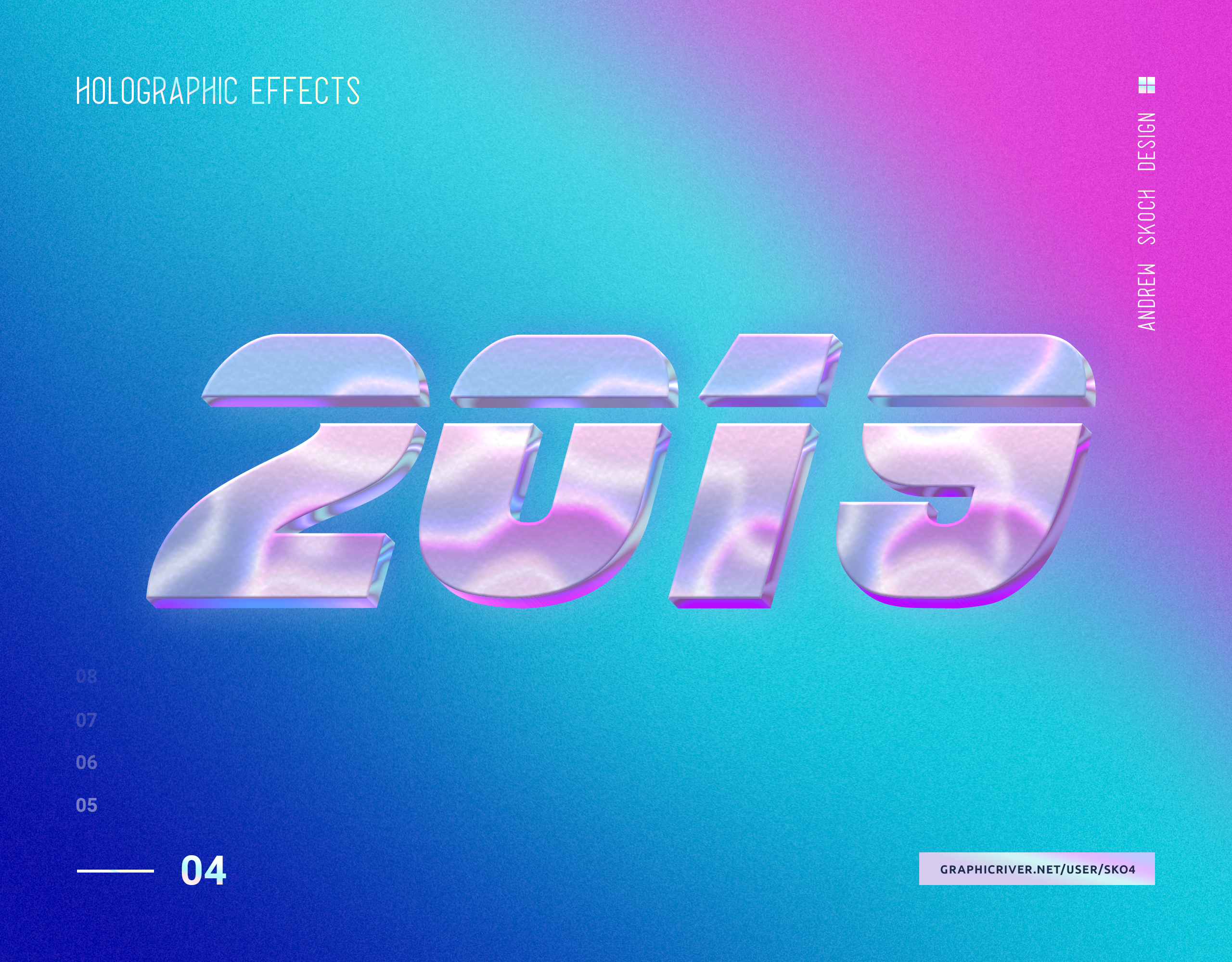 Holographic Text Effects vol 2, Add-ons | GraphicRiver