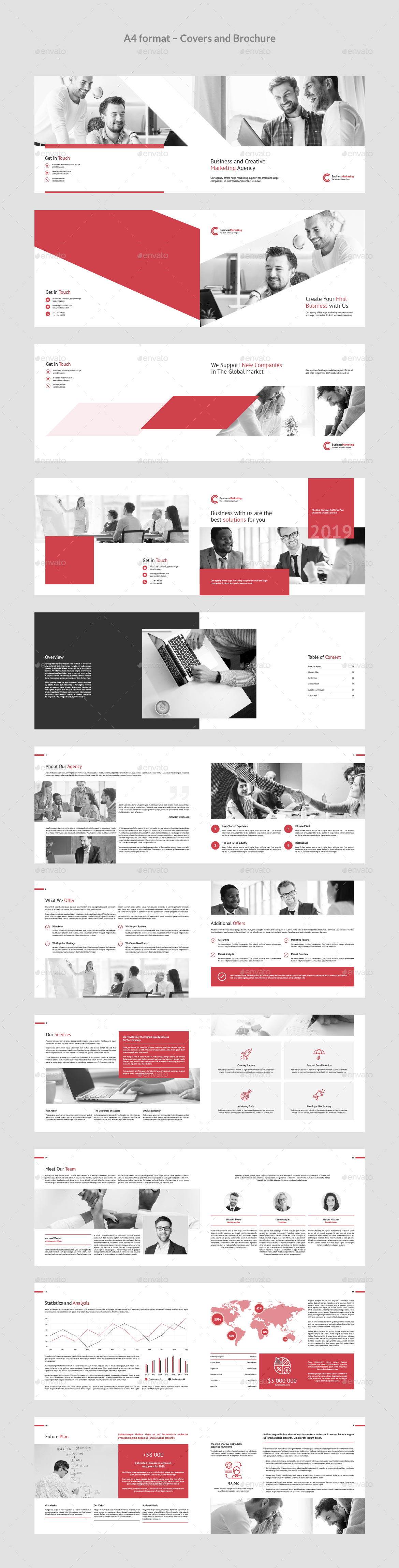 Business Marketing – Company Profile Landscape, Print Templates ...