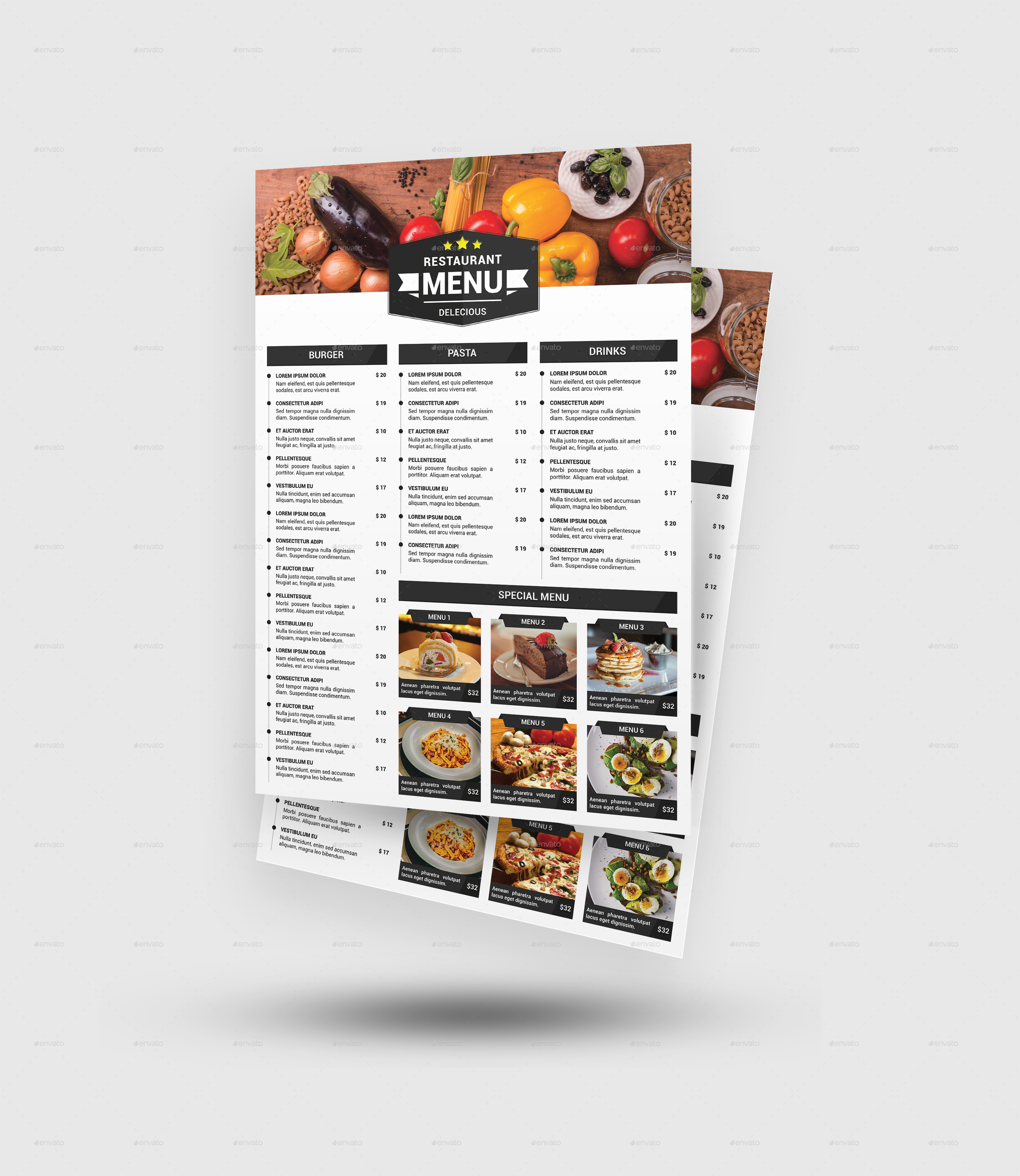 Food Menu Bundle, Print Templates | GraphicRiver
