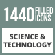 1440 Science & Technology Flat Round Corner Icons, Icons | GraphicRiver